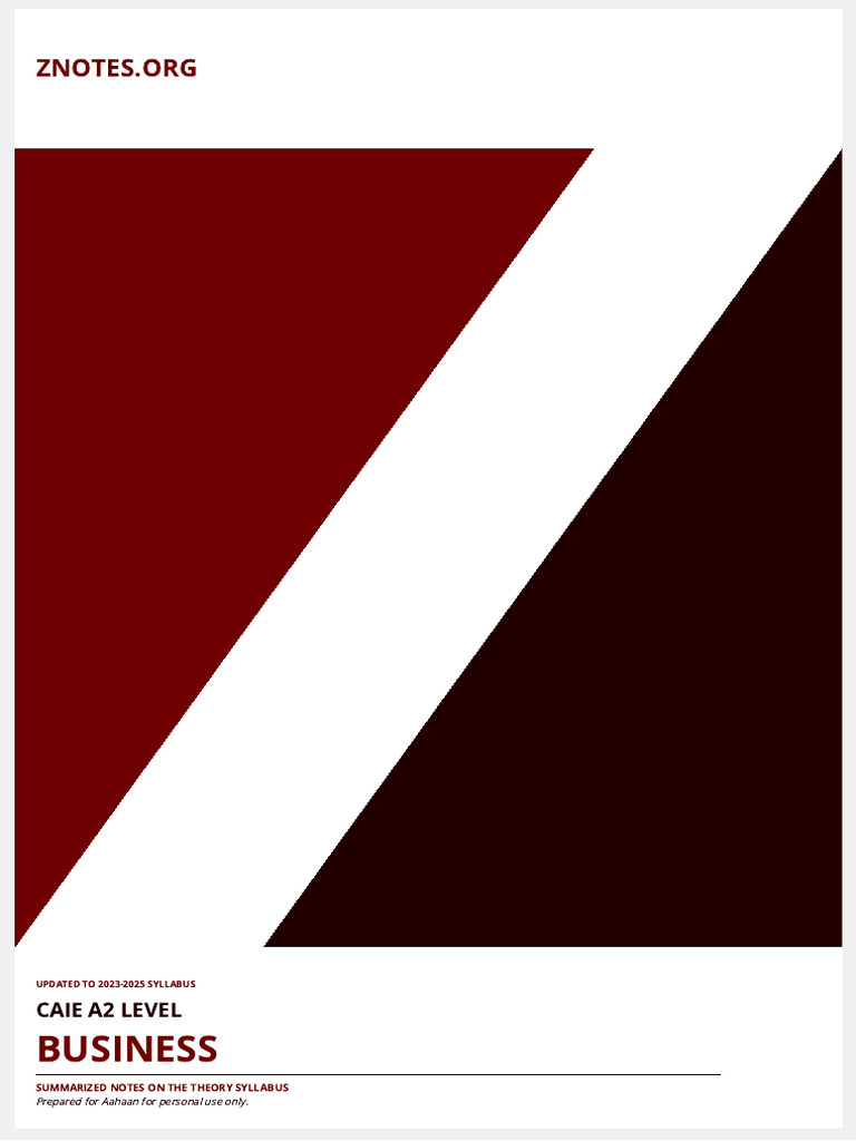 CAIE A2 Level Business Theory | PDF | Inflation | Fiscal Policy