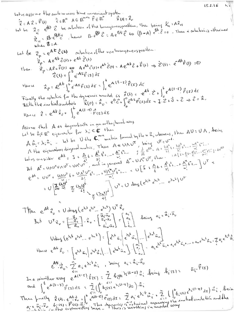Solucion Matricial Sistema Lineal EDOS | PDF