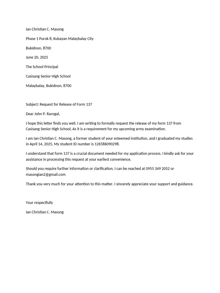 Form 137 | PDF