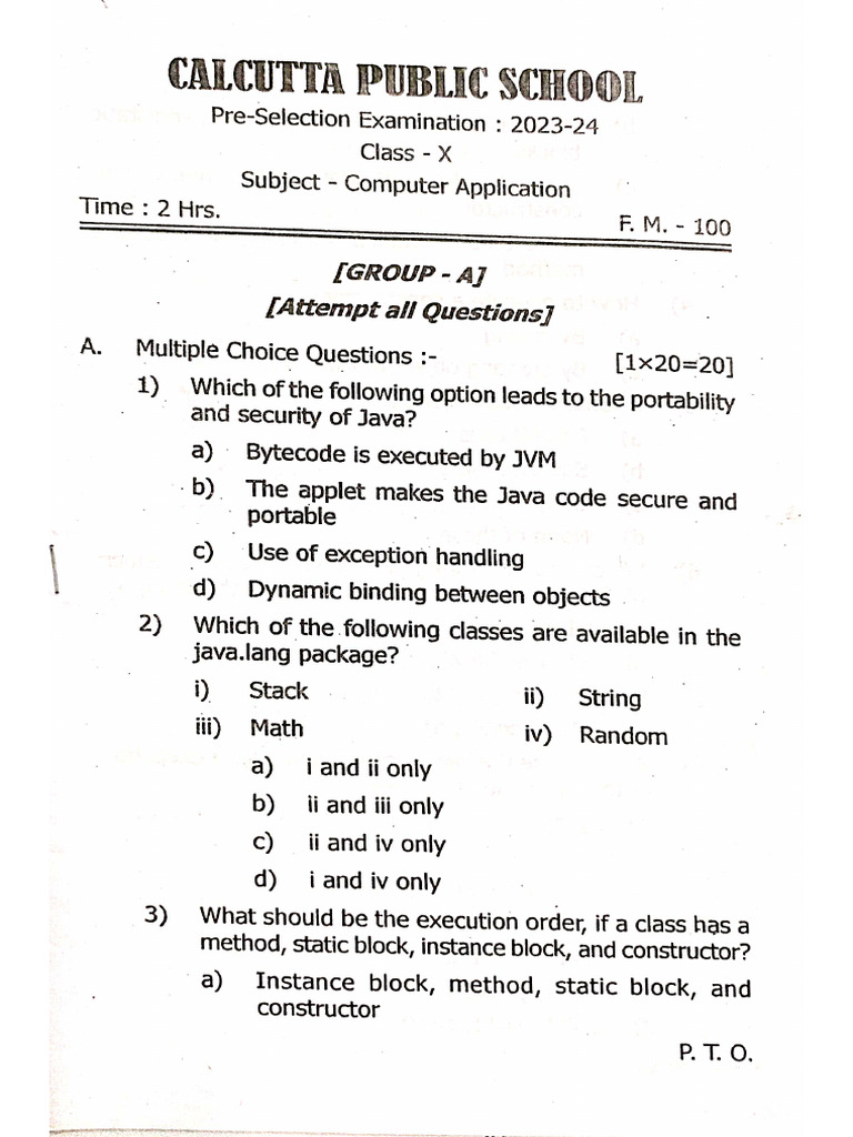 ICSE 10 Cps Computer | PDF