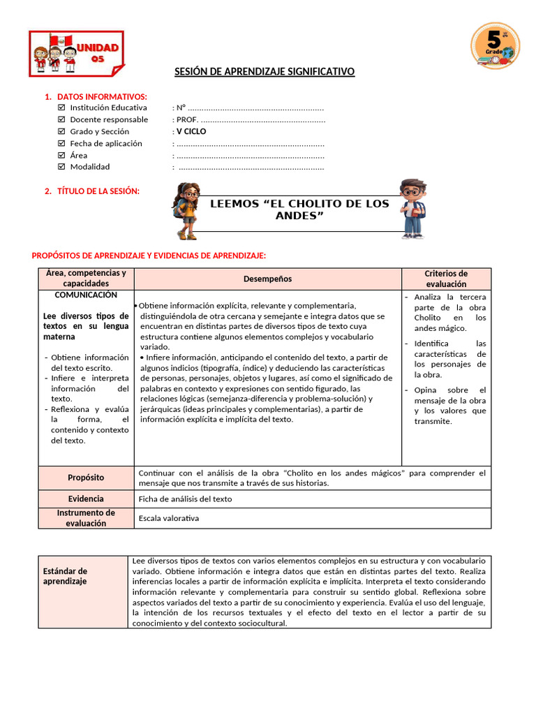 Enseñanzas de "Cholito en los Andes" | PDF | Aprendizaje | Información