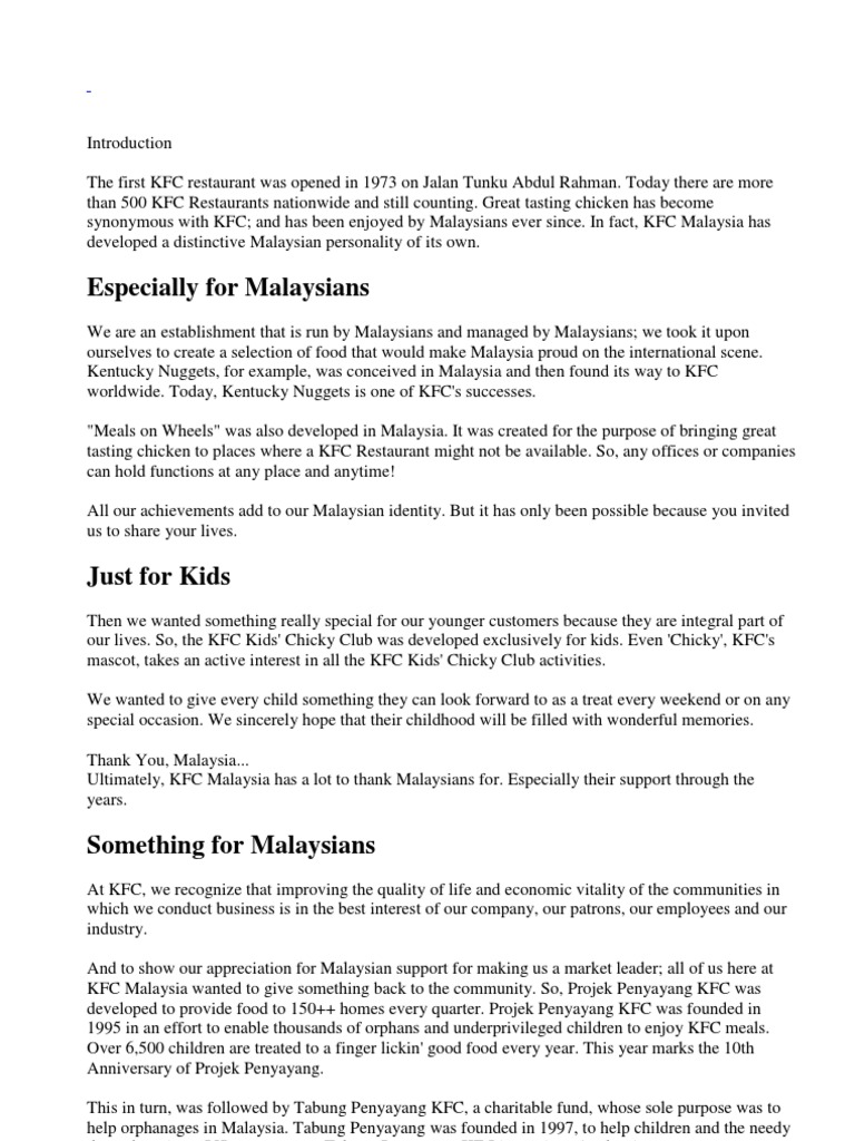 KFC Bckground | PDF | Dividend | Financial Statement