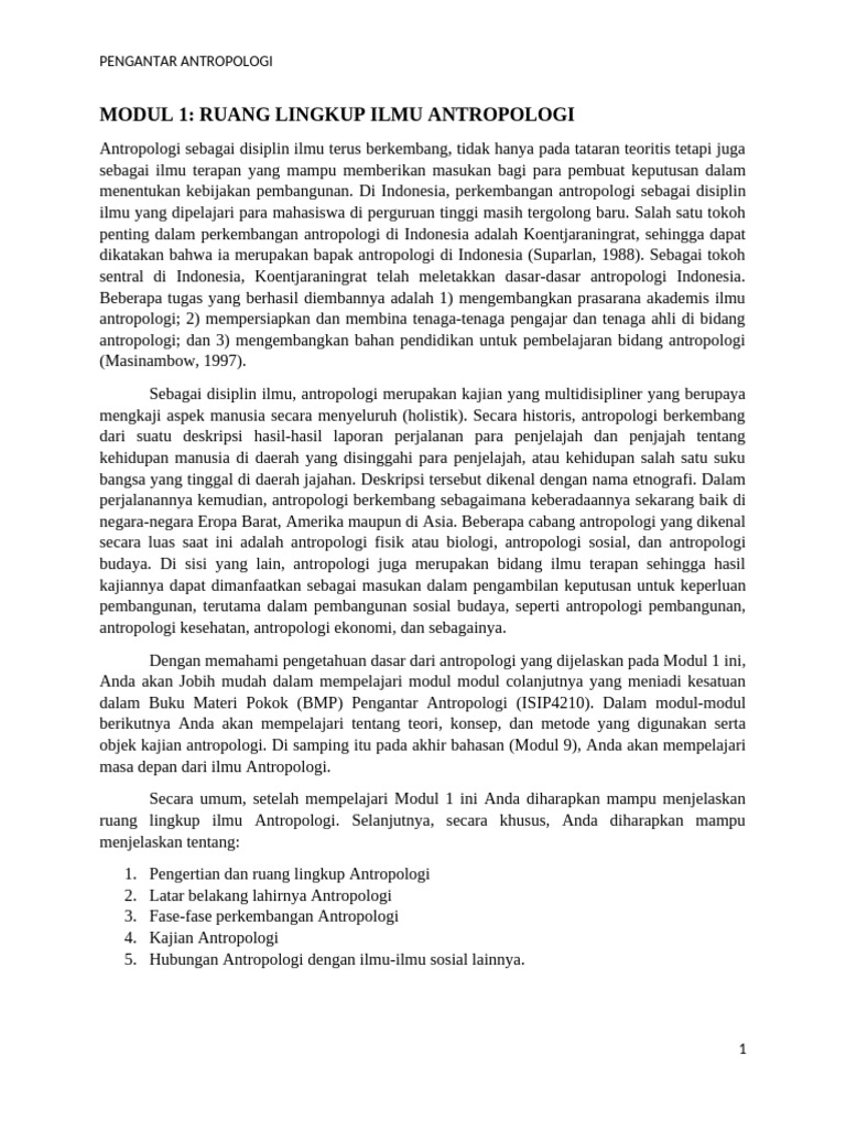Pengantar Antropologi | PDF