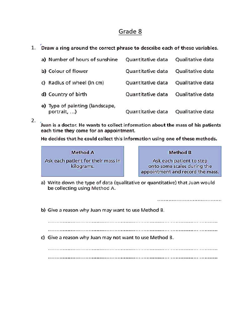 MR Ravi - Grade 8 Worksheet | PDF