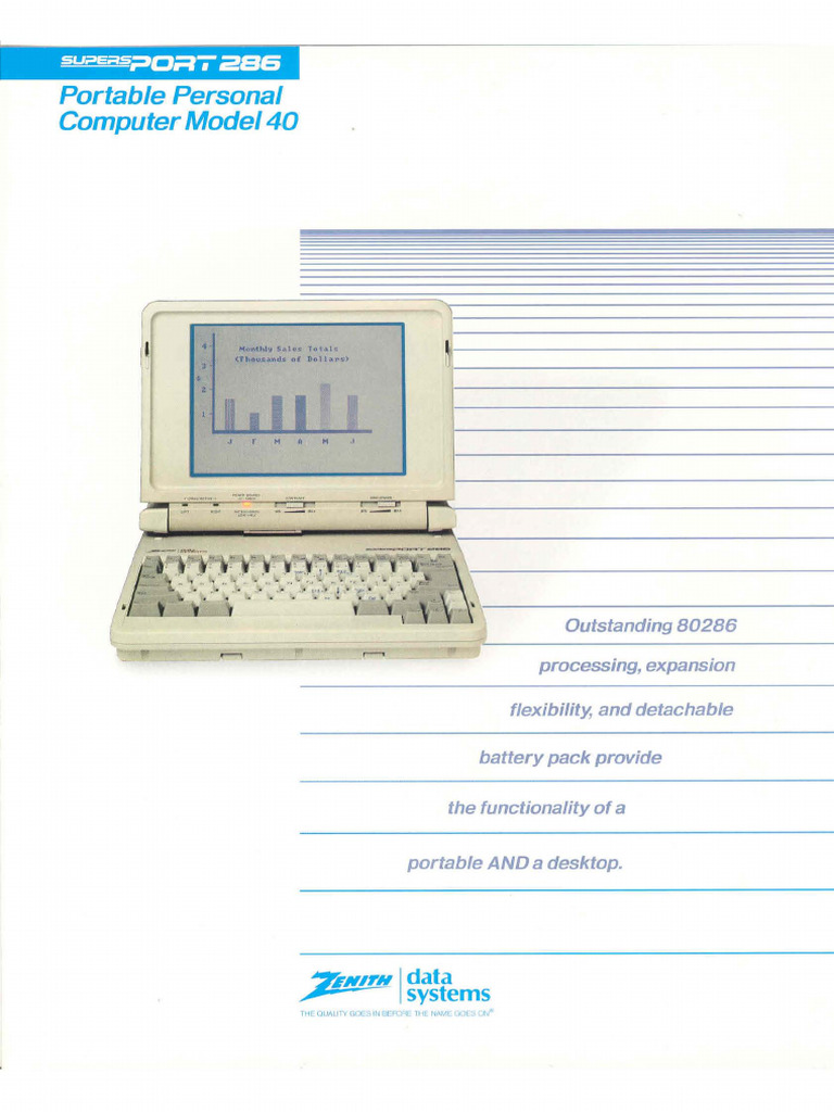 Zenith SupersPort 286 Model 40 - Advertisement | PDF | Computer ...