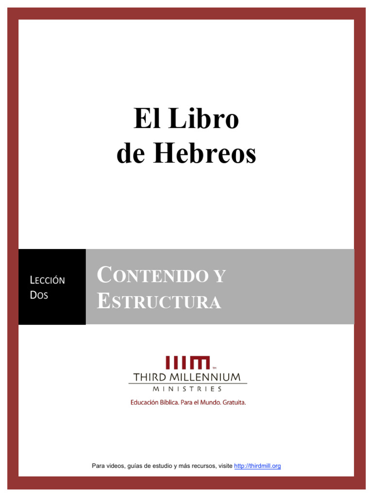 Contenido y Estructura del Libro de Hebreos | PDF | Epístola a los ...