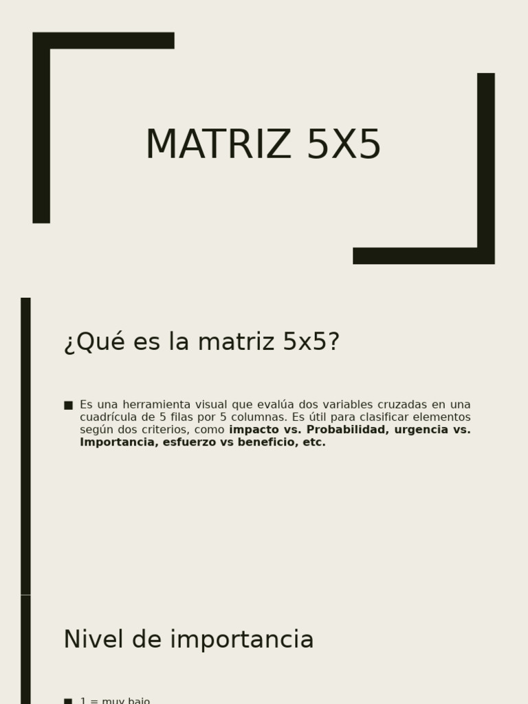 Guía para Crear una Matriz 5x5 | PDF