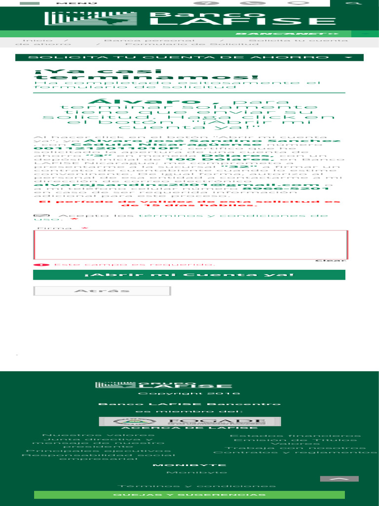 Formulario de Solicitud | PDF