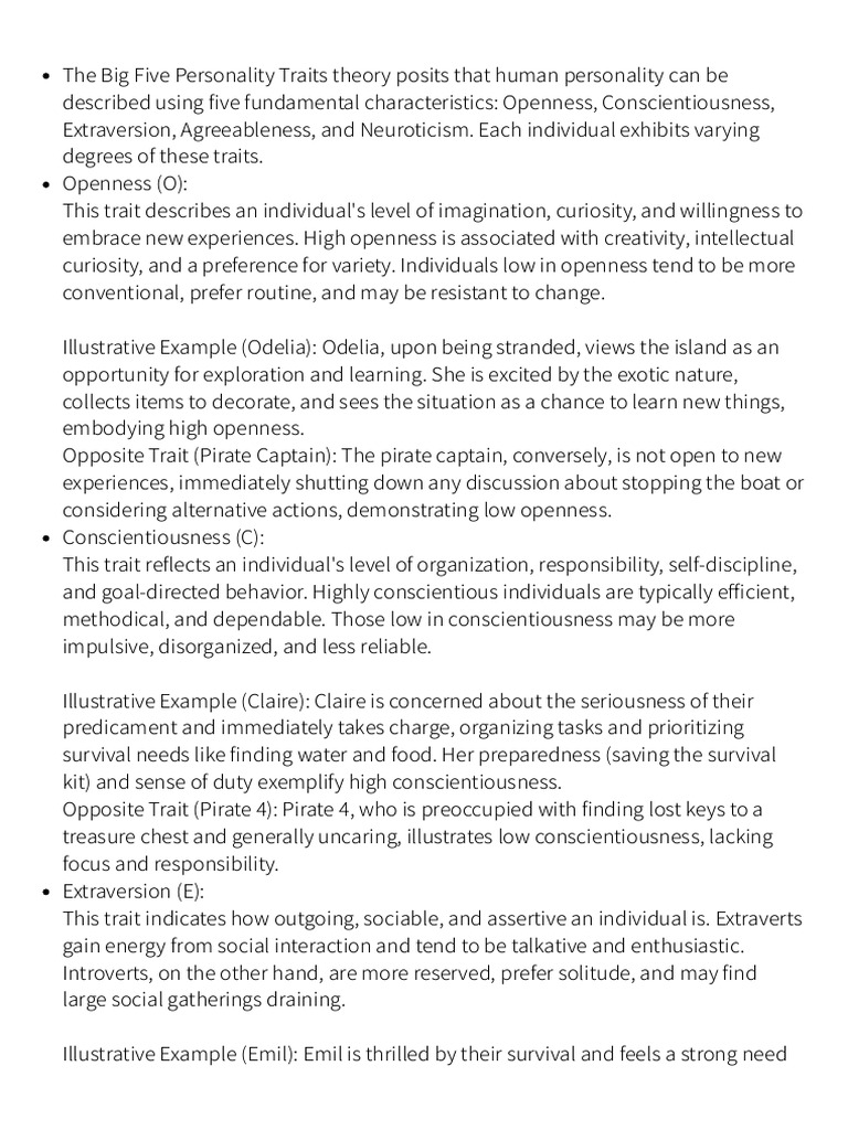 The Big Five Personality Traits | PDF | Extraversion And Introversion ...