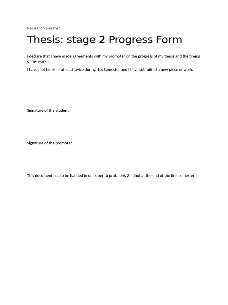 Form Thesis Progress | PDF