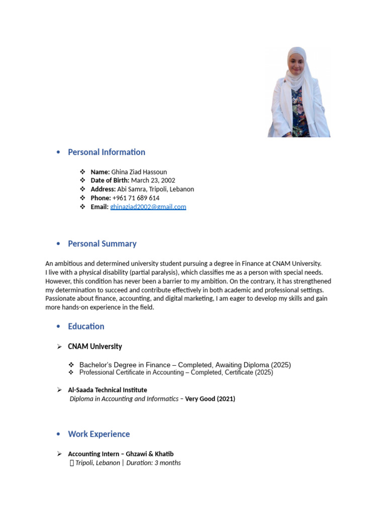 Ghina Hassoun CV | PDF