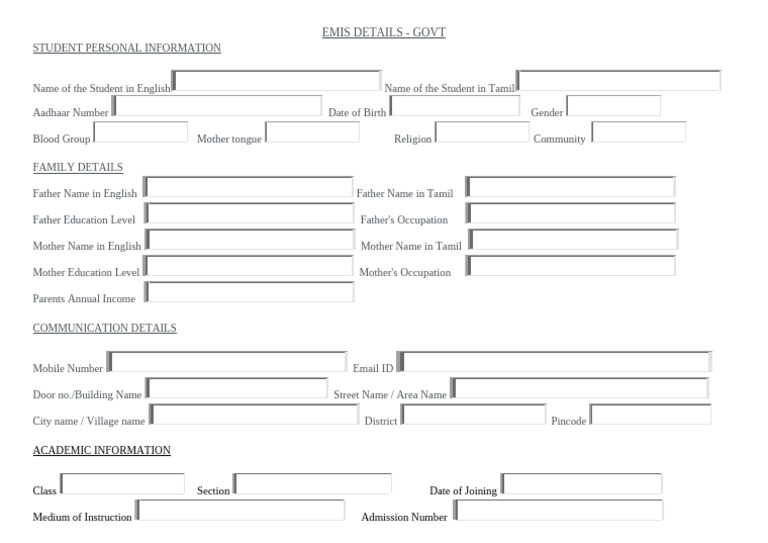 Student Personal Information-1 | PDF
