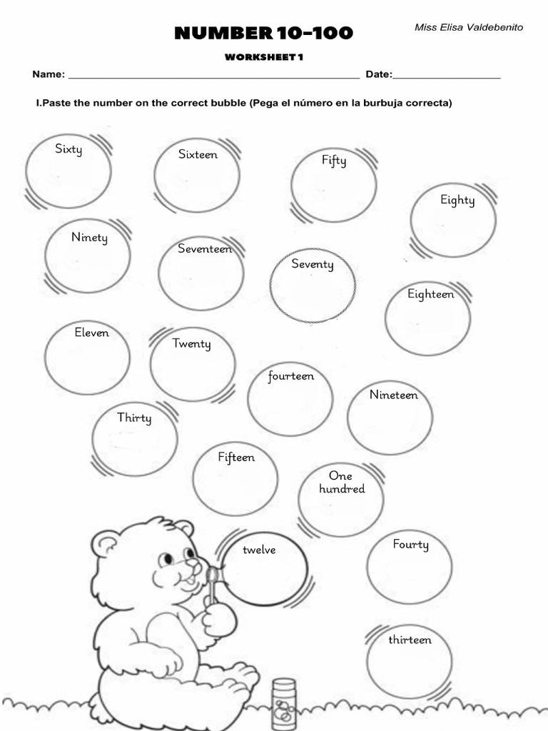 Numbers 10-100 Worksheet 1 | PDF