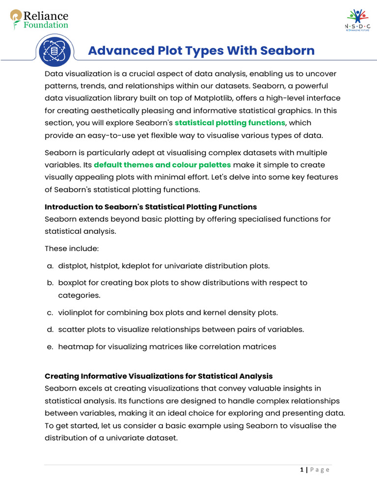 Advanced Plot Types With Seaborn | PDF | Applied Mathematics | Statistical Analysis