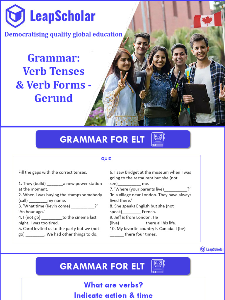 Day 6-Verb Tenses - Verb Forms | PDF | Perfect (Grammar) | Grammatical Tense