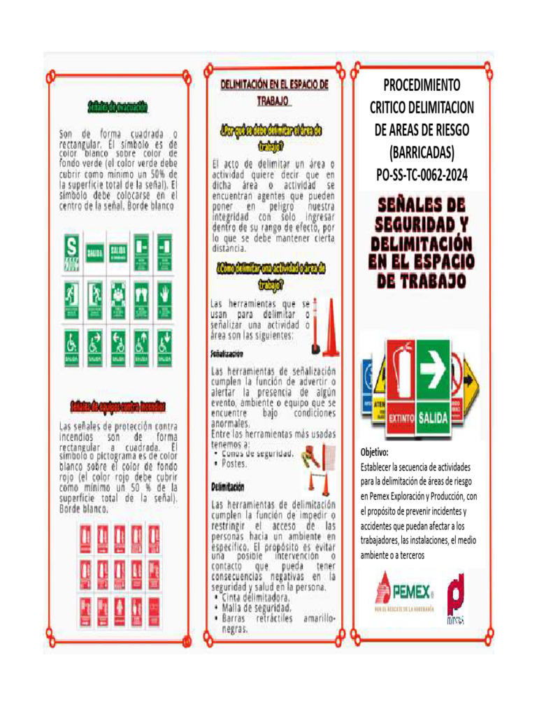 Triptico - Delimitacion de Areas de Riesgo (Barricadas) | PDF