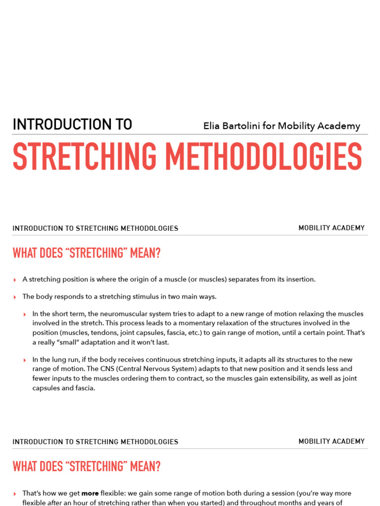 Introduction To Stretching Methodologies | PDF | Muscle Contraction ...