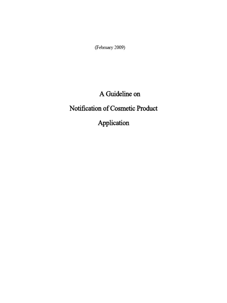 Cosmetic Product Notification Guidelines | PDF | Cosmetics | Food And ...