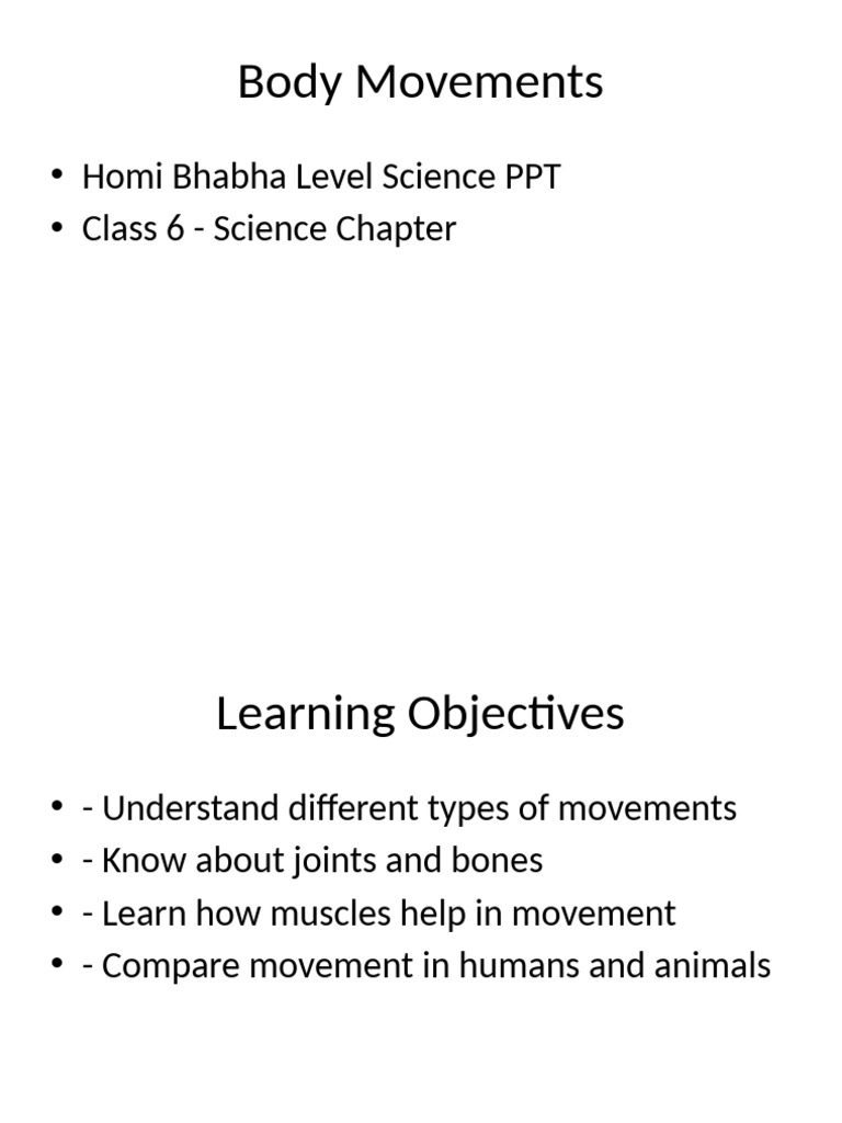 Types of Body Movements in Humans | PDF | Skeleton | Bone