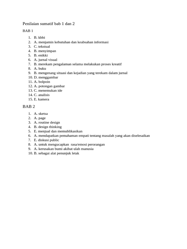 Penilaian Sumatif Bab 1 Dan 2 | PDF