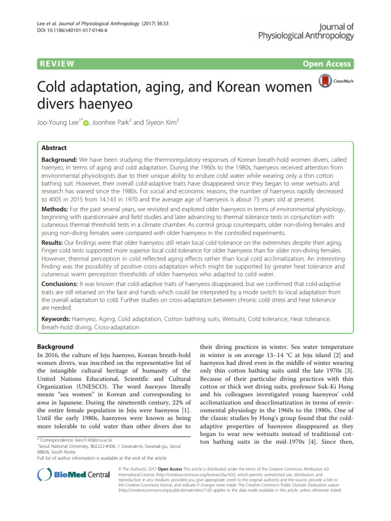 Cold Adaptation, Aging, and Korean Women | PDF | Physiology