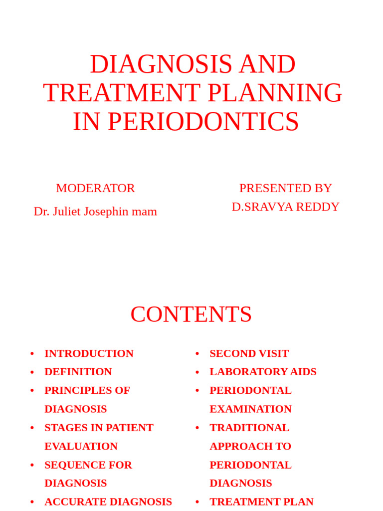 Periodontal Diagnosis and Treatment Guide | PDF | Periodontology ...
