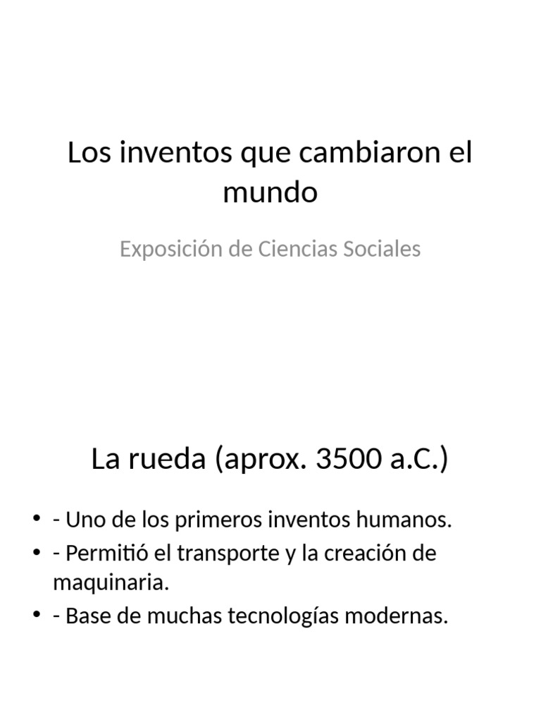 Inventos que Transformaron la Historia | PDF