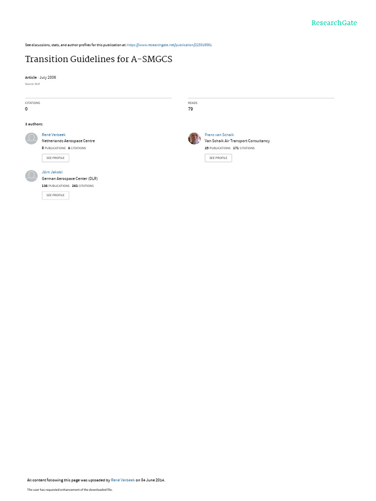 Transition Guidelines For A SMGCS | PDF | Airport | Air Traffic Control