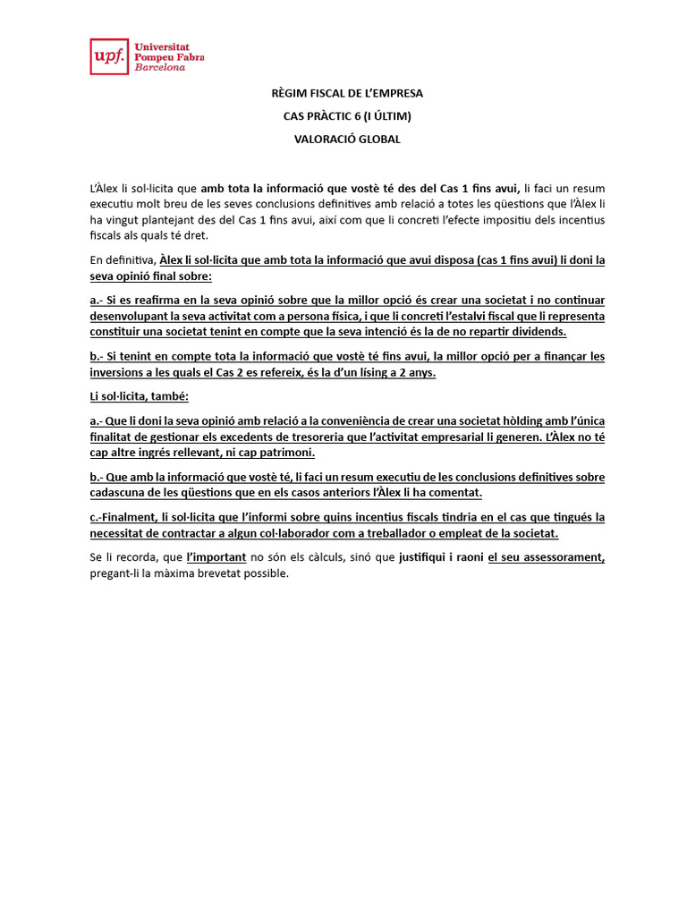 Cas Pràctic Núm. 6 | PDF