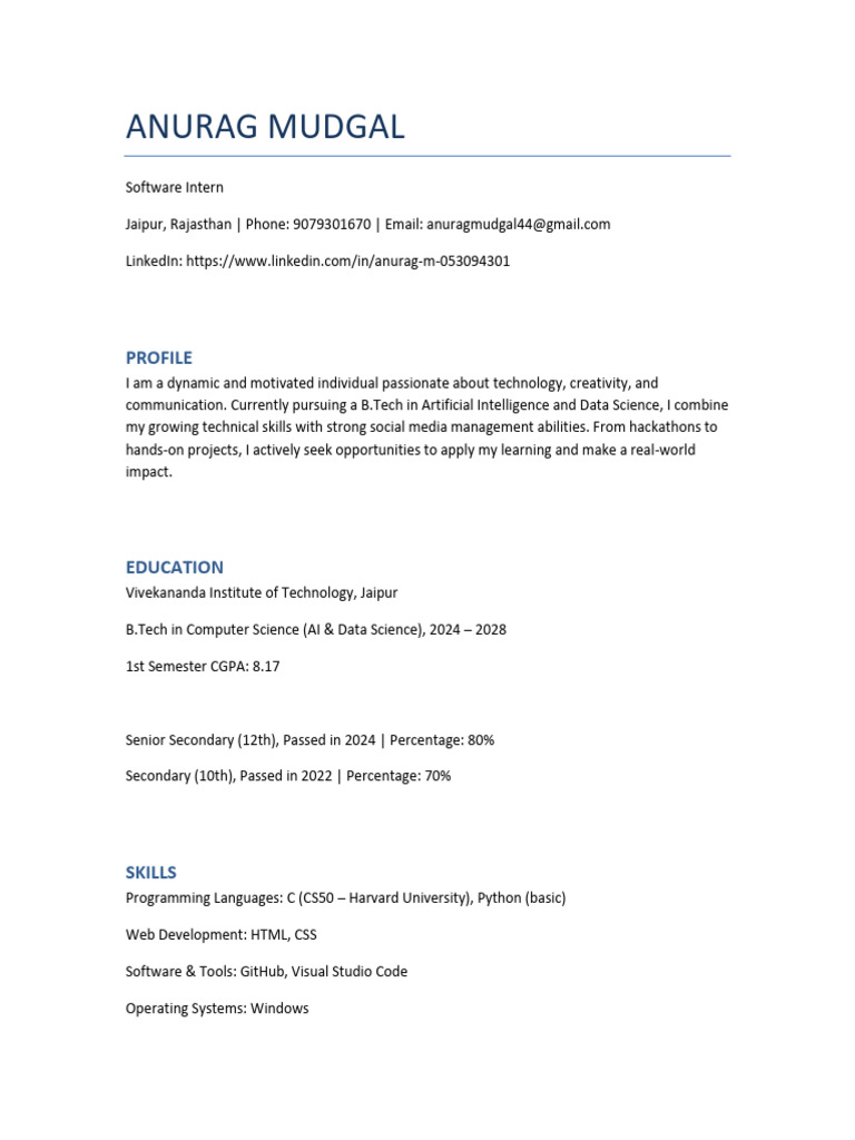 Anurag - Mudgal - CV - Redesigned 3 | PDF