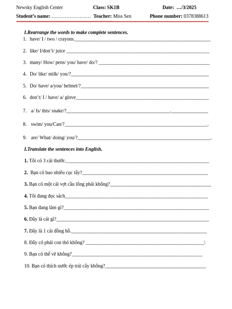 Sk1a - Unit 9 - Lesson 2 | PDF