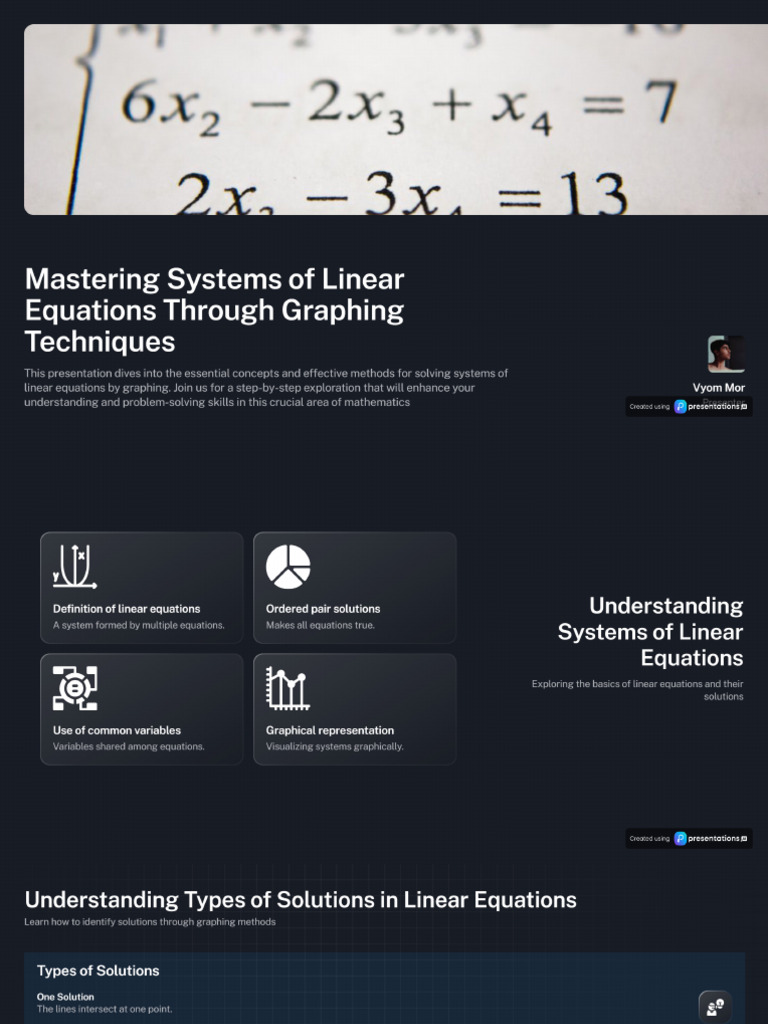 Solving System of Linear Equations by Graphing | PDF