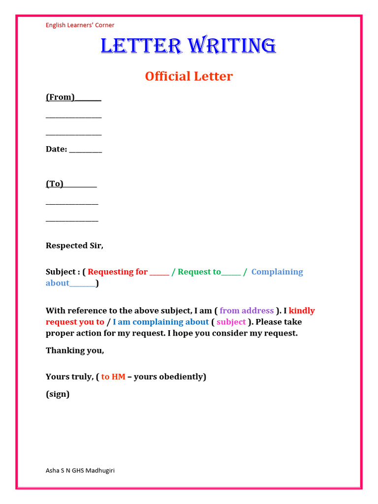 Letter Writing | PDF