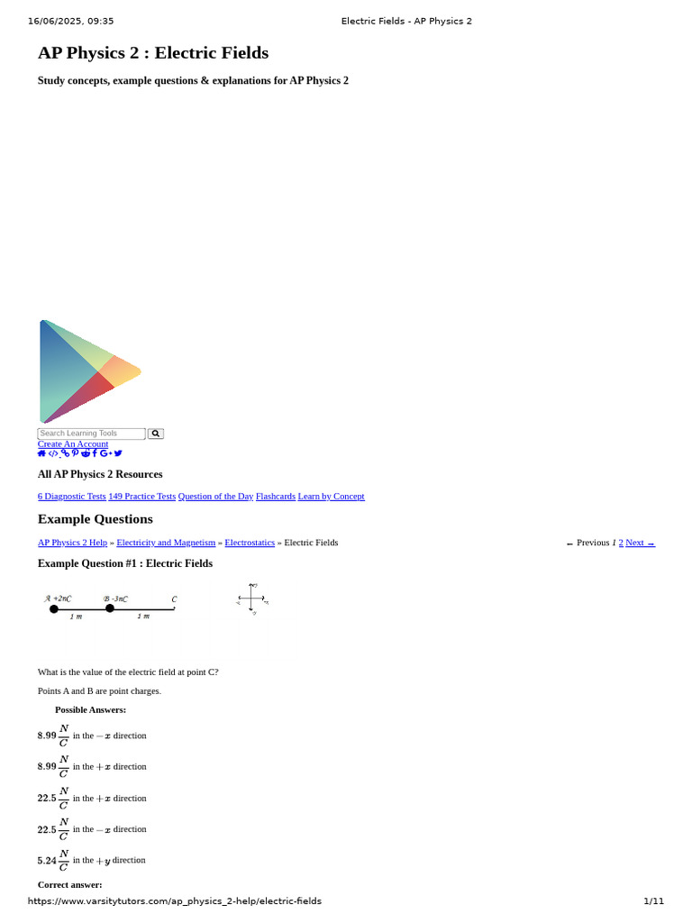 Electric Fields - AP Physics 2 | PDF | Electric Field | Theoretical Physics