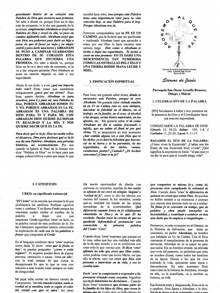 El Credo Tema 2 Julio 1 Quincena | PDF