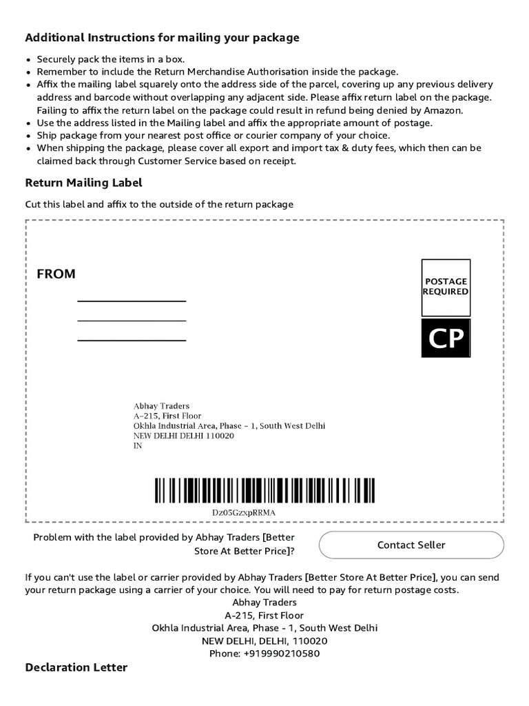 Online Return Center | PDF