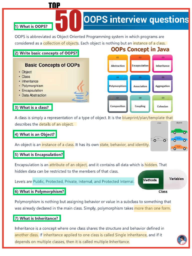 Top 50 Oops Interview Questions - 230107 - 122520 | PDF