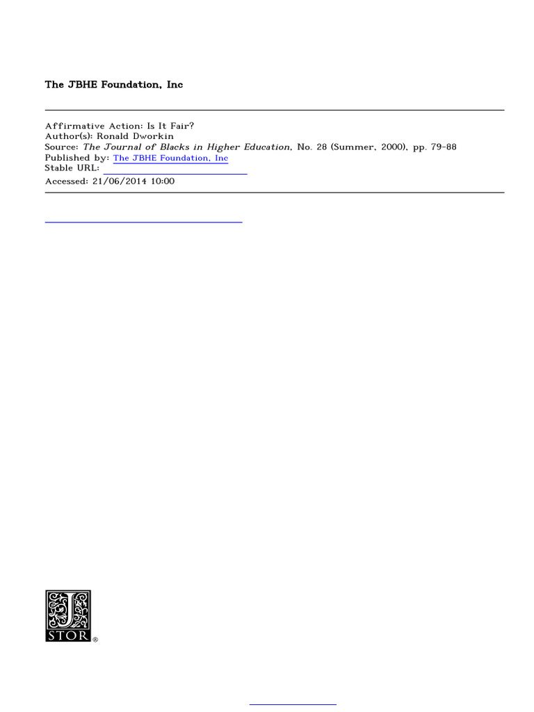 Affirmative Action: Fairness Debate | PDF | Equal Protection Clause ...