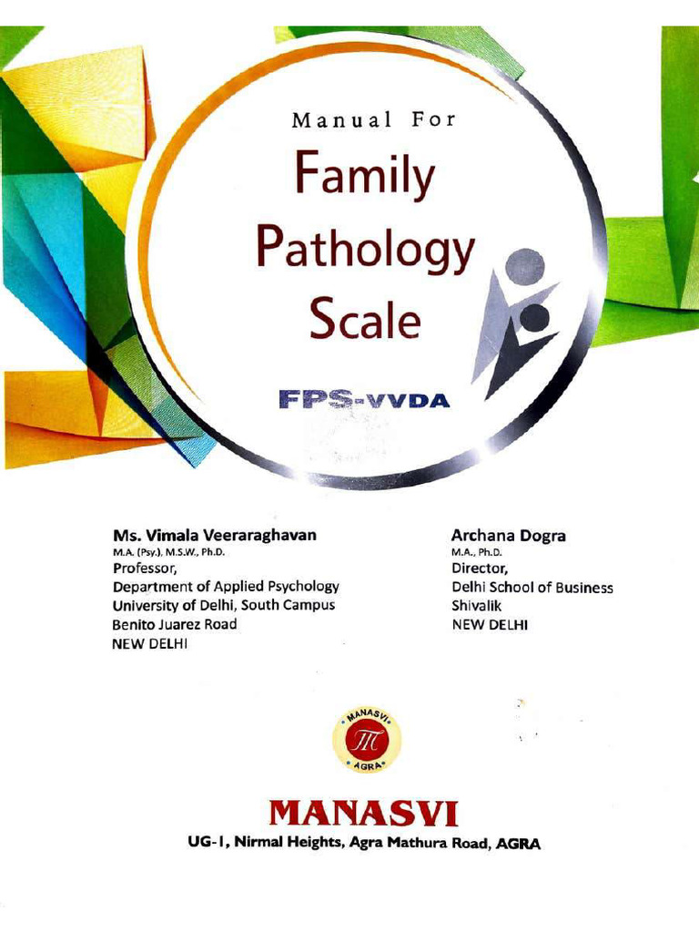 Manual of FPS (Family Pathology Scale) | PDF