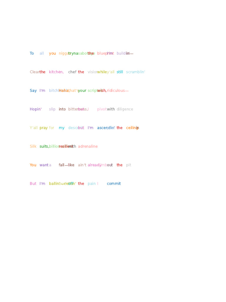 Word by Word Colored Lyrics | PDF