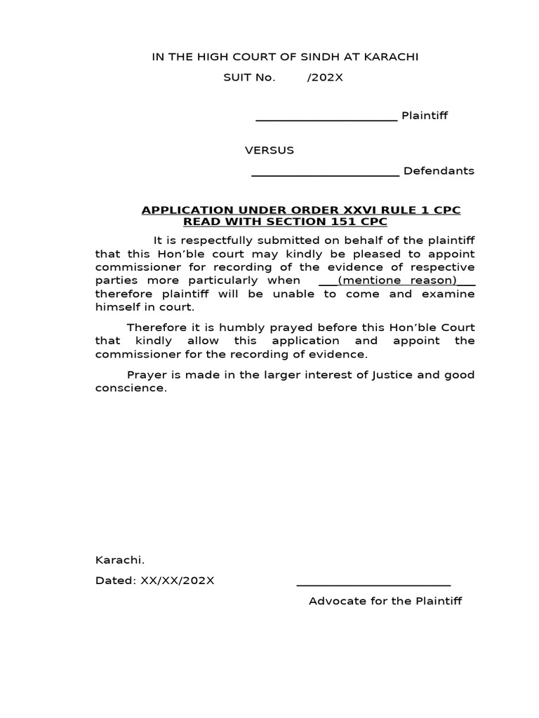 Application For Appointment of Commissioner 3 1 | PDF