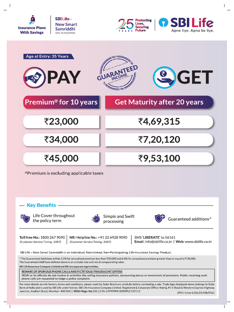 SBI Life - New Smar Samriddhi - V05 - Handbill - Artwork | PDF