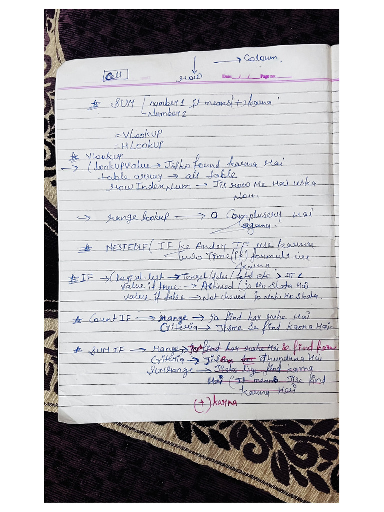 Ms Excel Notes | PDF