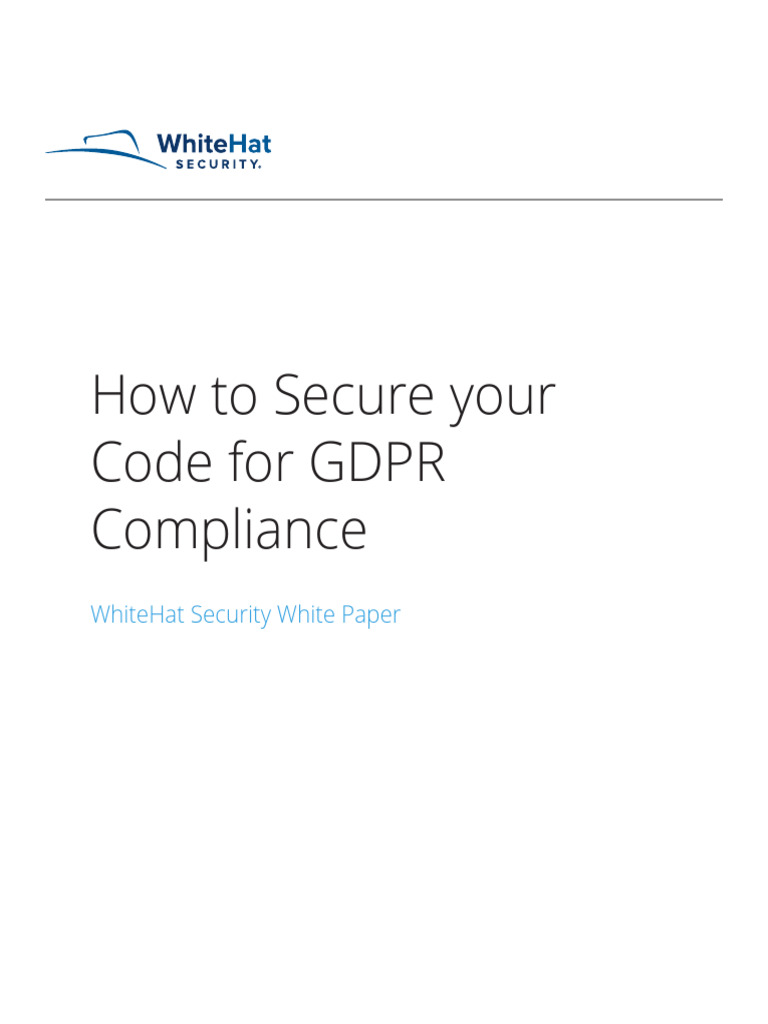 Securing Code for GDPR Compliance | PDF | Security | Computer Security