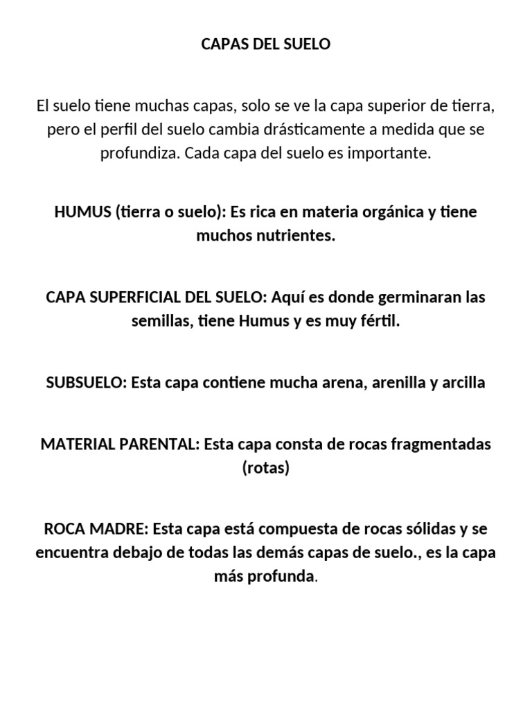 Capas Del Suelo | PDF