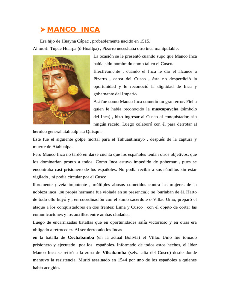 Manco Inca | PDF