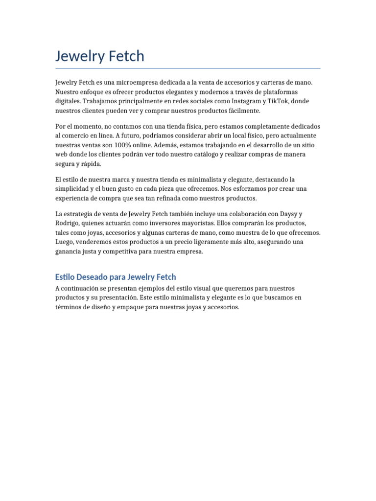 Jewelry Fetch Introduccion Final | PDF