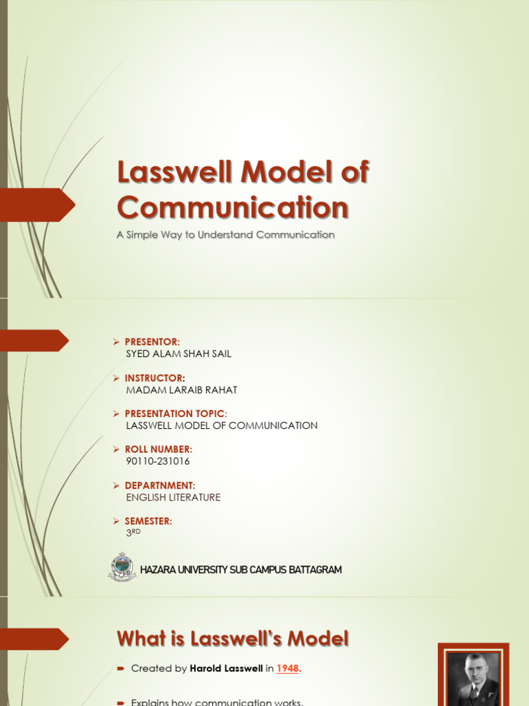 Lasswell Model of Communication - 074836 - 070304 | PDF
