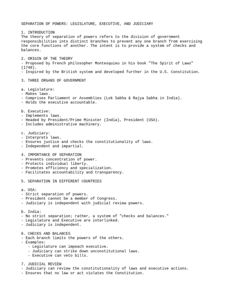 Separation of Powers | PDF