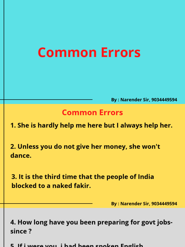 Common Errors | PDF